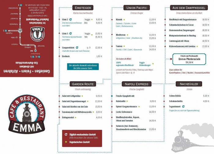 Speisekarte - Emma Cafe Restaurant